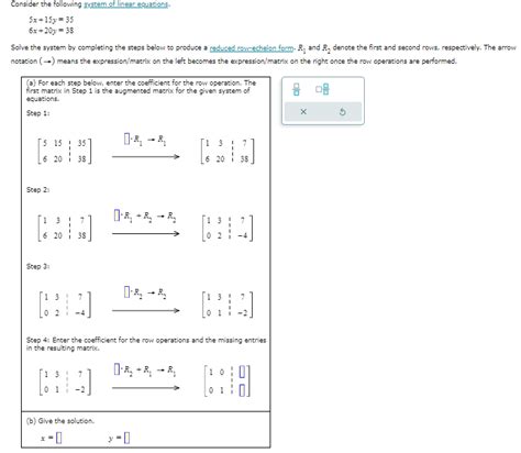 Solved Consider the following system of linear equations. | Chegg.com