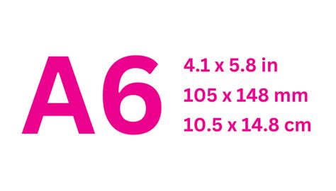 A6 Size A6 Measurements In Inches A6 Dimensions Pixels