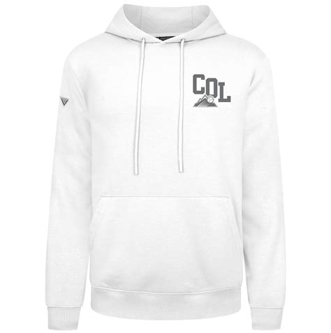 Mens Colorado Rockies Levelwear White Podium Valiant Hoodie