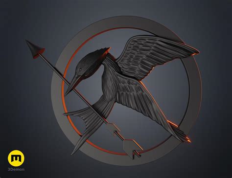 Mockingjay Pin Hunger Games 3d Model By 3d Mon On Thangs Image 5 Of 12