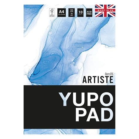 Artiste Yupo Pad 100gsm 10 Sheets White A4 Ideal Sketchbook For A