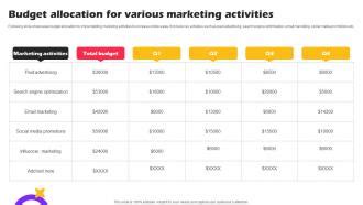 Budget Allocation Various Marketing Strategies For Online Shopping Website PPT PowerPoint