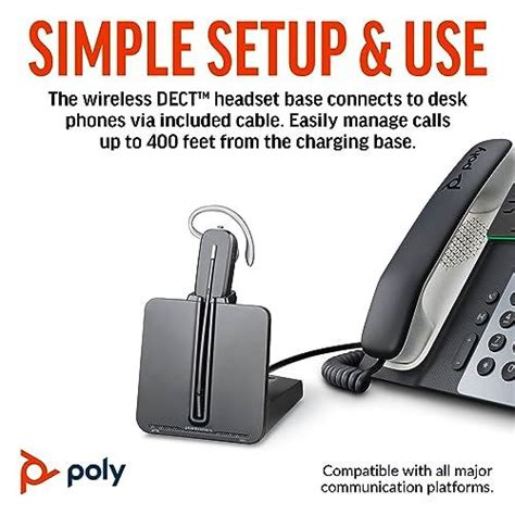 Poly Cs540 Wireless Dect Headset With Hl10 Lifter Plantronics