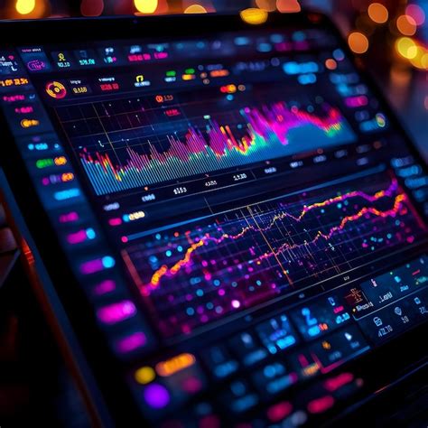 Neon Blue And Pink Data Visualization Illustration Premium Ai