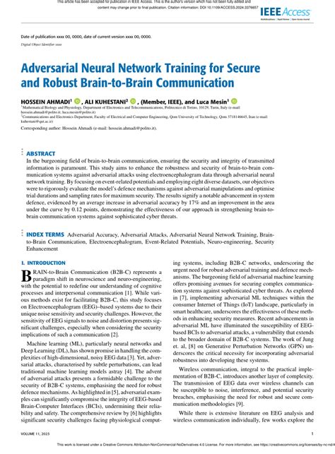 Pdf Adversarial Neural Network Training For Secure And Robust Brain