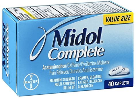 Buy Midol Complete Maximum Strength Pain Reliever Caplets 40 Ea Pack Of