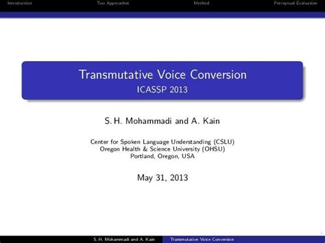 Pdf Transmutative Voice Conversion Github Pages · Conversion Stimuli Also Feature Basic