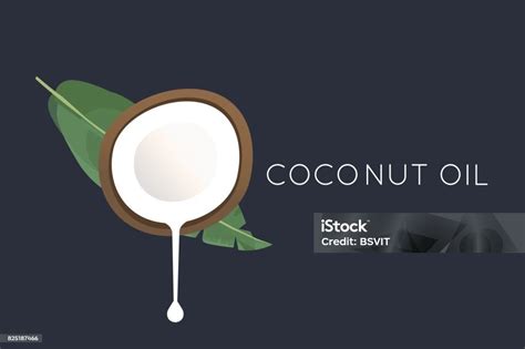 코코넛 로고입니다 반은 흐르는 우유와 종 려 잎 코코넛의 벡터 일러스트 레이 션 0명에 대한 스톡 벡터 아트 및 기타 이미지