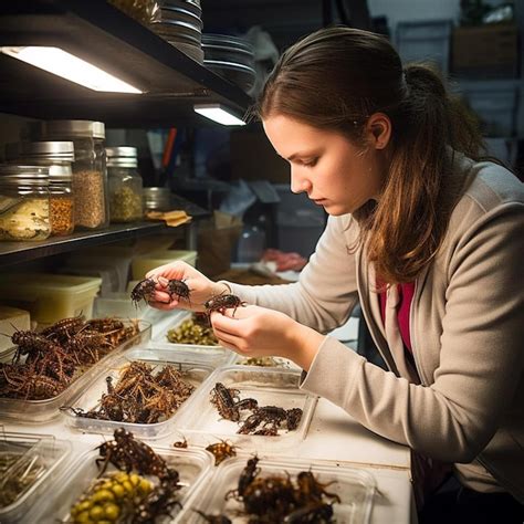 Premium Photo A Woman In A Kitchen Looking At Insects
