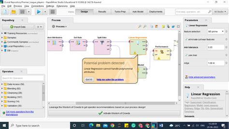 Can Any One Help Me With How To Perform Linear Regression In Rapidminer — Altair Community