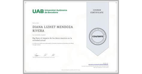 Diana Mendoza On Linkedin Completion Certificate For Big Data El