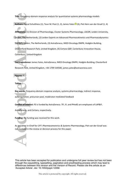 Pdf Frequency Domain Response Analysis For Quantitative Systems