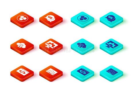 Set Front End Development Web Cloud Computing Lock Ui Or Ux Design And Rgb And Cmyk Color