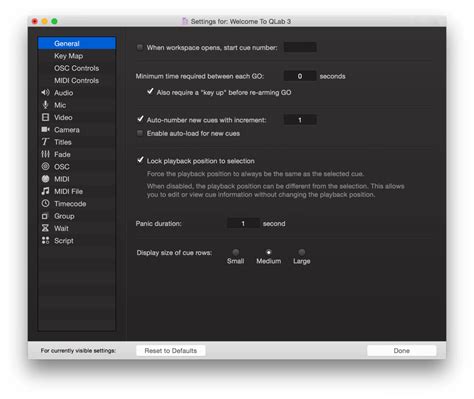 Settings Qlab 3 Documentation