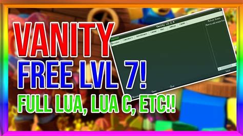 Vanity 🔥 Free Full Lua Script Executor 🔥 Unpatched Lua Lua C