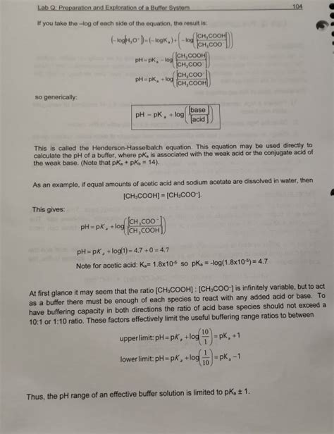 Solved Lab Q Preparation And Exploration Of A Buffer System Chegg