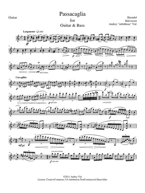 Passacaglia Guitar Sheetmusic Pdf