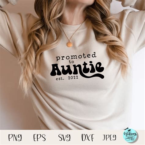 Promoted To Auntie Est 2022 Svg Auntie Cut File Digital Download