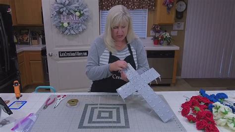 How To Make A Patriotic Foam Rose Cross Wreath Making Tutorial Cross