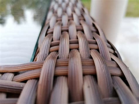 Knitted Straw Background Or Weaving Pattern Background In Macro Style