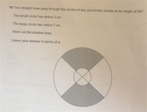 Solved Two Straight Lines Pass Through The Centre Of Two Concentric Circles At An Angle Of