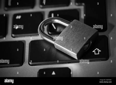 Cyber Safety Concept Lock On Computer Keyboard Stock Photo Alamy