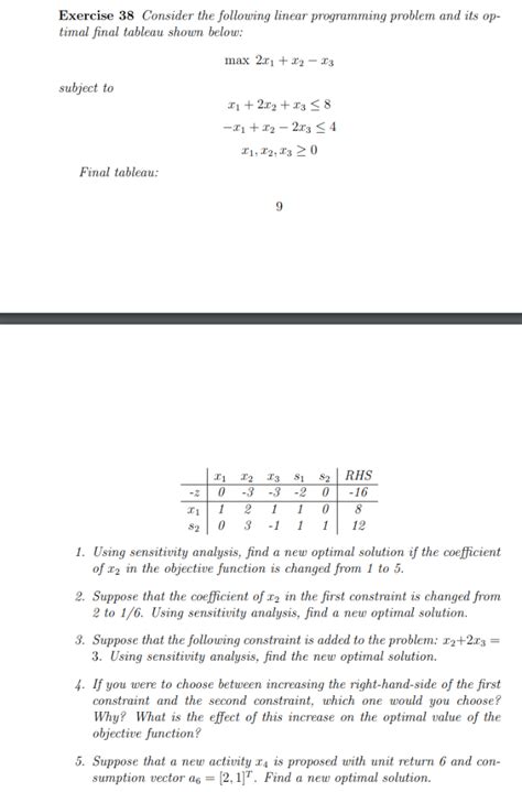 Solved Exercise 38 Consider The Following Linear Programming