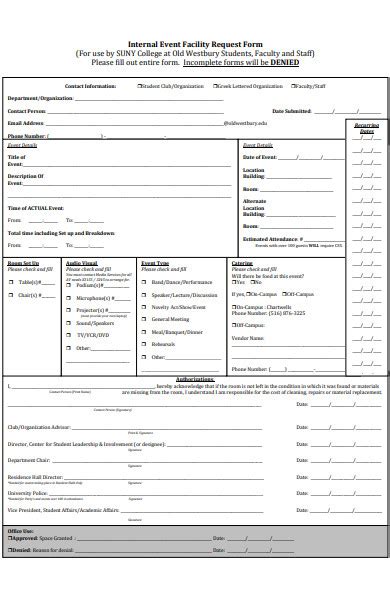 Free 50 Facility Forms In Pdf Ms Word