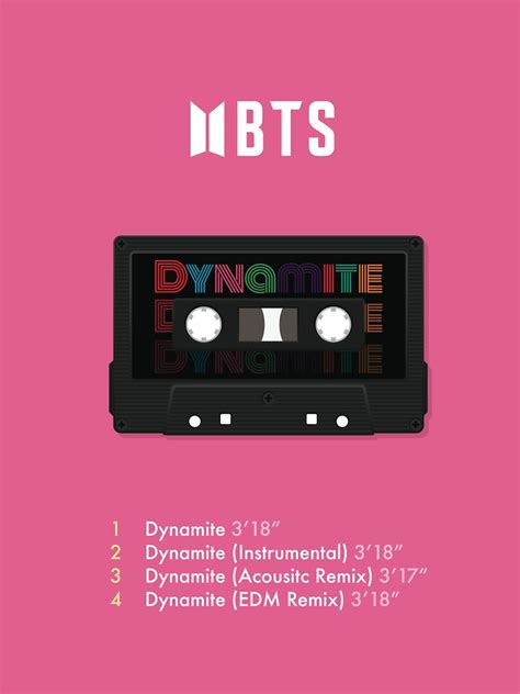 Bts Dynamite Album Cassette Tape V2 Sticker For Sale By Treyovard
