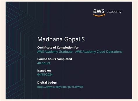 Madhana Gopal S On Linkedin Aws Cloudoperations Learningjourney