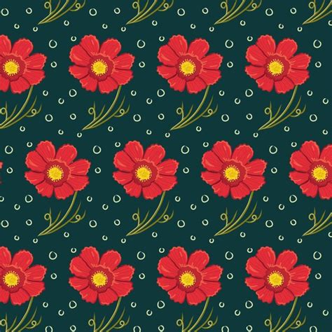 Premium Vector A Floral Pattern Background Flat Vector
