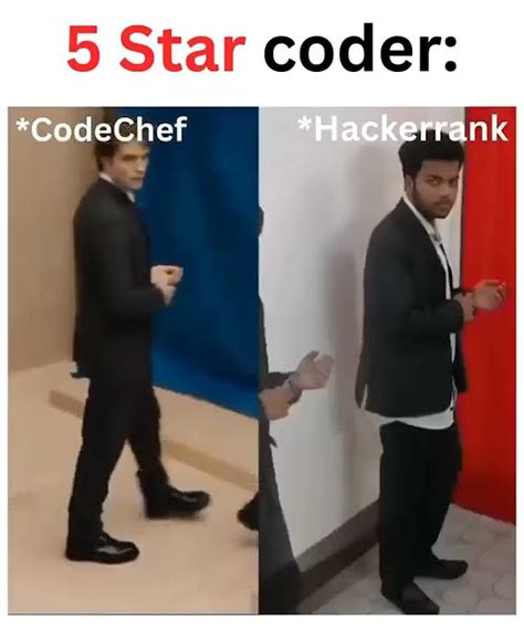 Codechef 5 Star Coder Vs Hackerrank 5 Star Coder Coding Comedy Day 1 75 Codinglife
