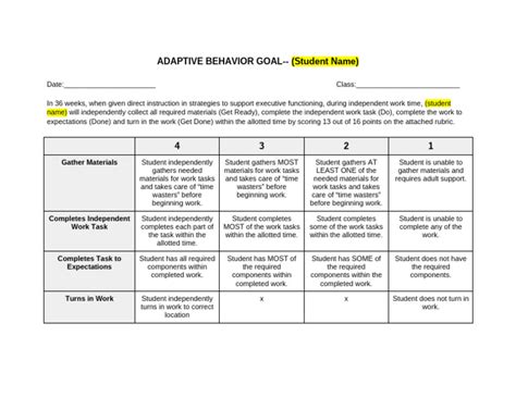 Executive Functioning Goal Plan Pdf Behavioural Sciences Psychology