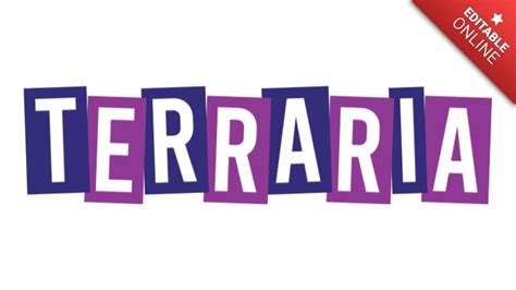 Terraria With Editable Purple Rectangular Lettering Text Effect