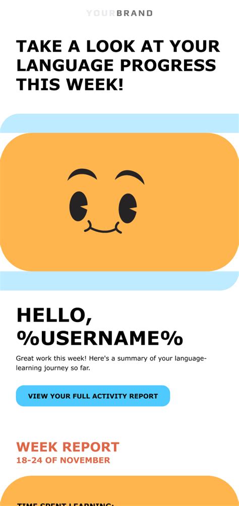 Language Progress Report Weekly Email
