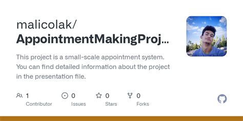 GitHub Malicolak AppointmentMakingProject This Project Is A Small Scale Appointment System