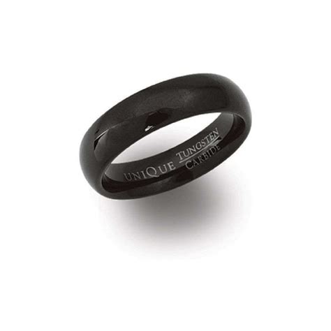 Tungsten Carbide 6mm Ring With Black Ip Plating