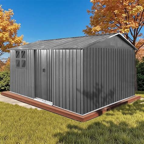 12x10 Ft Storage Shed Outdoor Xl Permanent Steel Building