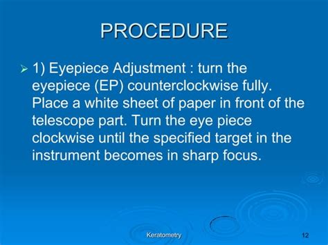 Keratometry Ppt Eye And Vision Conditions Diseases And Conditions