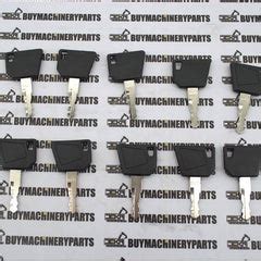 10 Pcs Ignition Keys 14607 For Jcb Bobcat Bomag Caterpillar Dynapac Fo
