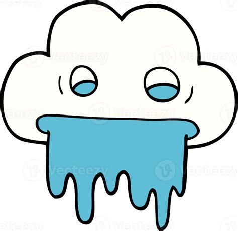 Cartoon Doodle Rain Cloud 36362124 Png