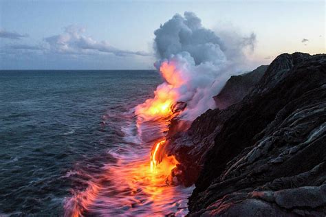 Kilauea Volcano Lava Flow Sea Entry 3 The Big Island Hawaii Photograph