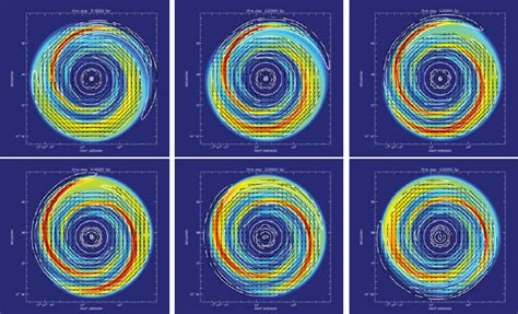 the polarization maps of the big galaxy superimposed onto the density
