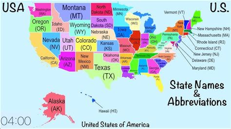 Us Map States Abbreviations Map Of Usa With State Names