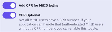 Add Cpr For Mitid Logins Cpr Optional