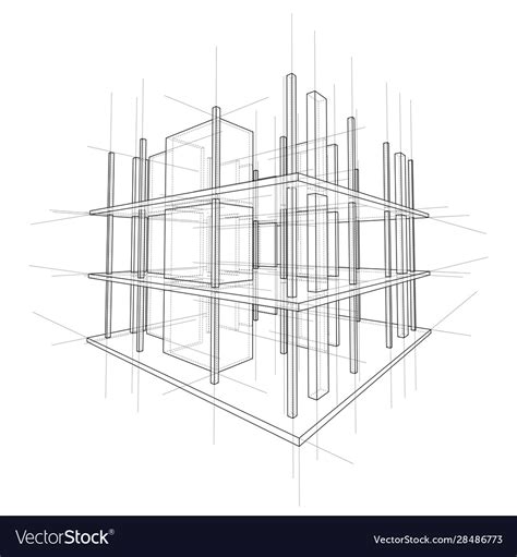 Drawing A House Under Construction Royalty Free Vector Image