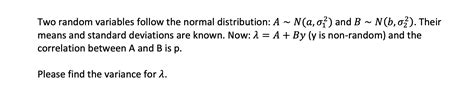 Solved Two Random Variables Follow The Normal Distribution Chegg