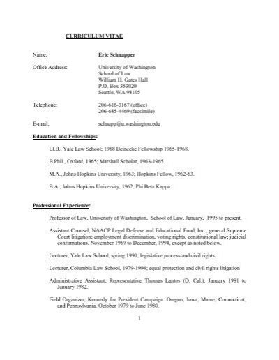 Eric Schnapper Office Address Uw School Of Law