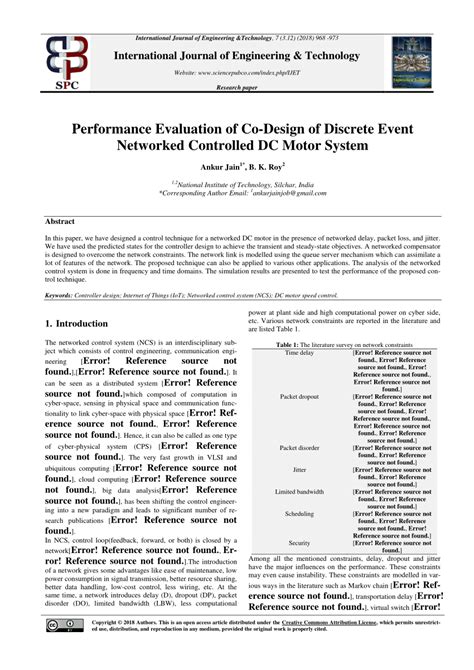 Pdf Performance Evaluation Of Co Design Of Discrete Event Networked Controlled Dc Motor System