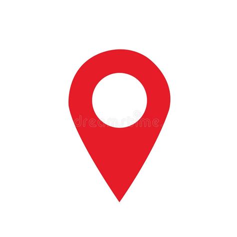 Red And White Location Icon On A White Background Stock Vector